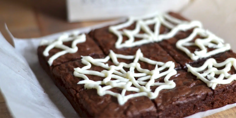 Spooky Spider Web Brownies with White Chocolate Buttercream – Lehi Mills